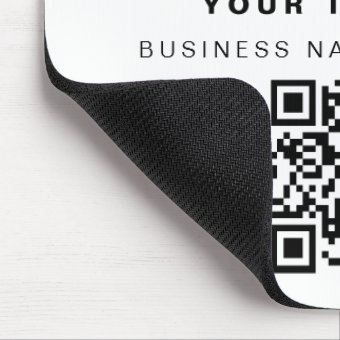 QR Code Business Logo Modern Minimalist Business Mouse Pad | Zazzle
