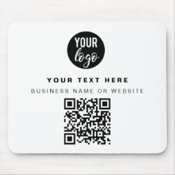QR Code Business Logo Modern Minimalist Business Mouse Pad | Zazzle