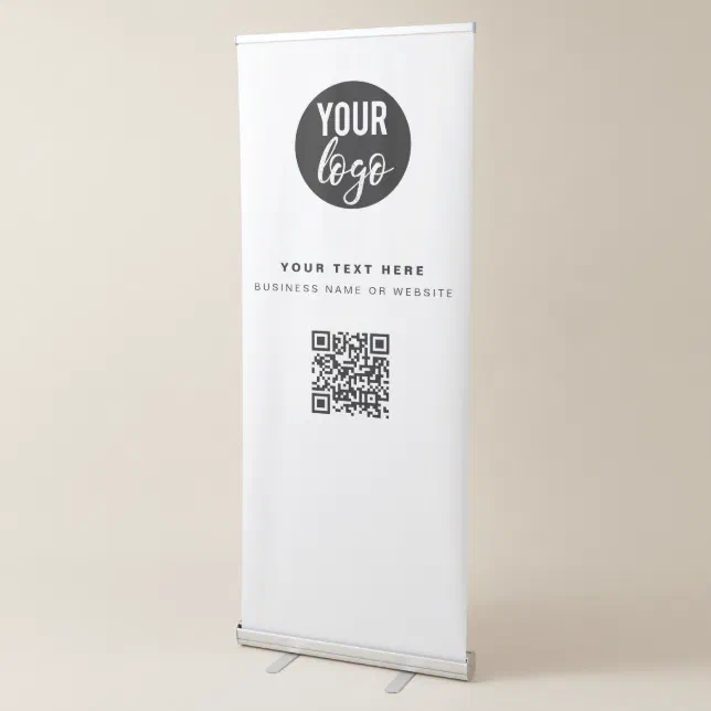 QR Code Business Logo Modern Minimalist Business Retractable Banner ...