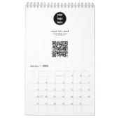 QR Code Business Logo Modern Minimalist Corporate Calendar | Zazzle