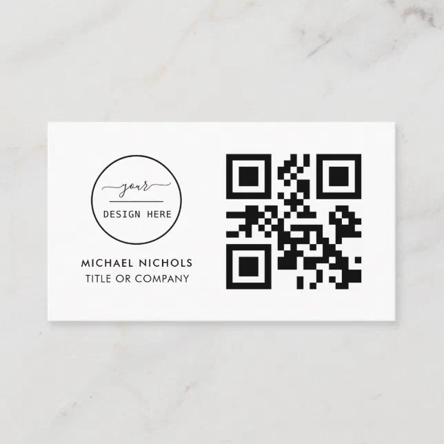 QR Code Business Logo | Modern Professional Busi Business Card | Zazzle