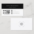 QR Code Business Logo Modern Professional Business Card | Zazzle
