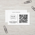 QR Code Business Logo Modern Professional Business Card | Zazzle