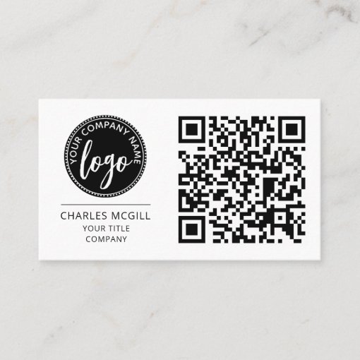 QR Code Business Logo | Modern Professional Business Card | Zazzle