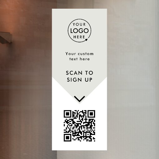 QR Code | Business Logo Modern Promotional Window Cling | Zazzle
