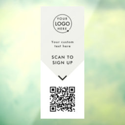 QR Code | Business Logo Modern Promotional Window Cling | Zazzle