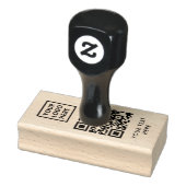 QR Code Business Logo Professional Modern Rubber Stamp | Zazzle