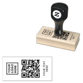 QR Code Business Logo Professional Modern Rubber Stamp | Zazzle