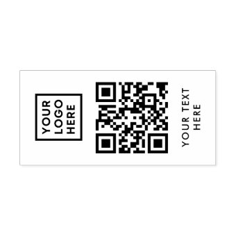QR Code Business Logo Professional Modern Rubber Stamp | Zazzle