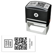 QR Code Business Logo Professional Modern Self-inking Stamp | Zazzle