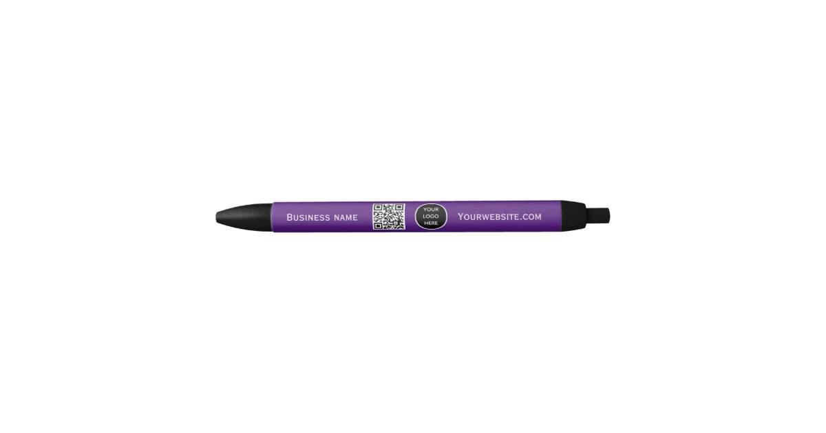 QR Code Business Logo Professional Purple Pen | Zazzle