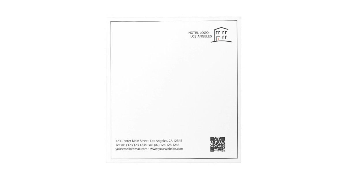 Qr Code Business Logo Promotional Notepad Zazzle