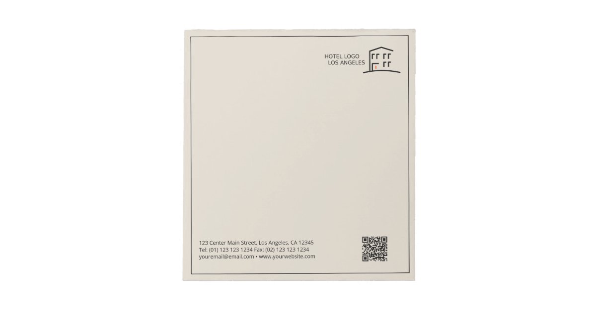 QR Code Business Logo Promotional Notepad | Zazzle