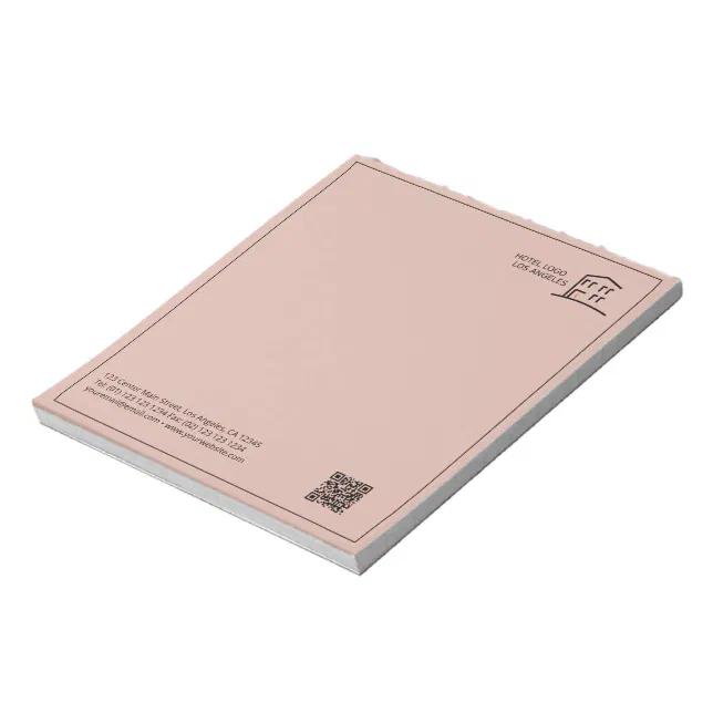 QR Code Business Logo Promotional Pink Notepad | Zazzle