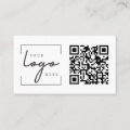 QR Code Business Logo Simple Modern Professional Business Card | Zazzle