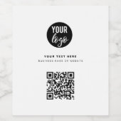 QR Code Business Logo White Corporate Wine Label | Zazzle