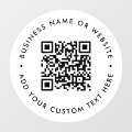 QR Code | Business Minimal White Scannable Round Window Cling | Zazzle