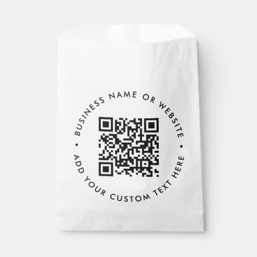 QR Code | Business Minimalist Clean Simple White Favor Bag | Zazzle