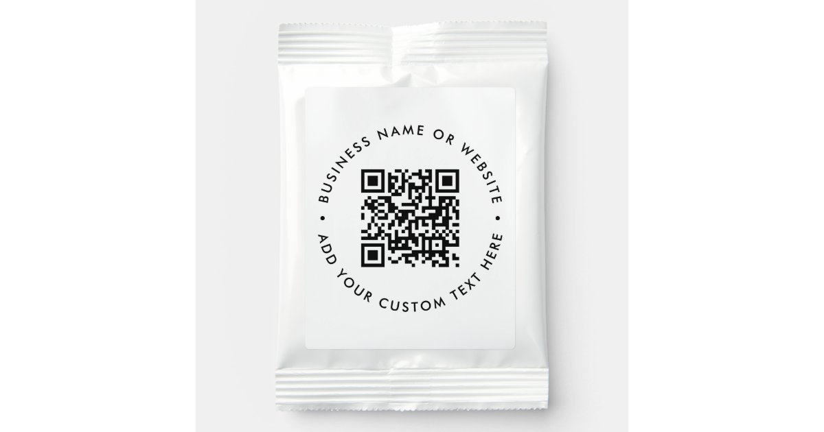 QR Code | Business Minimalist Simple White Hot Chocolate Drink Mix | Zazzle