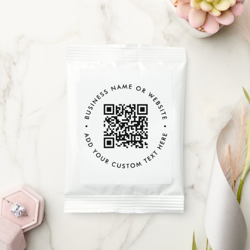QR Code | Business Minimalist Simple White Hot Chocolate Drink Mix | Zazzle