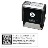 QR CODE business name custom text promotional Self-inking Stamp | Zazzle