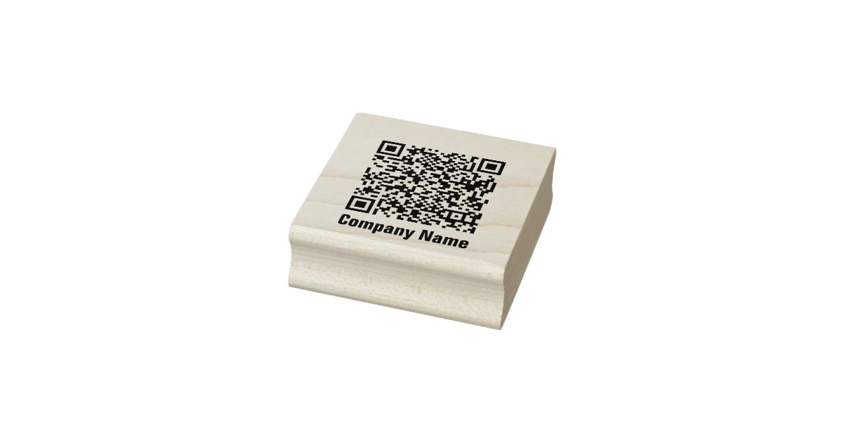 QR Code Business Name Template Rubber Stamp | Zazzle