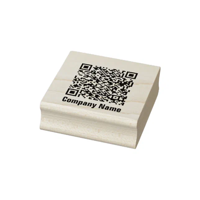 QR Code Business Name Template Rubber Stamp | Zazzle