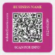 QR Code Business Name Website Promo Maroon Square Sticker | Zazzle