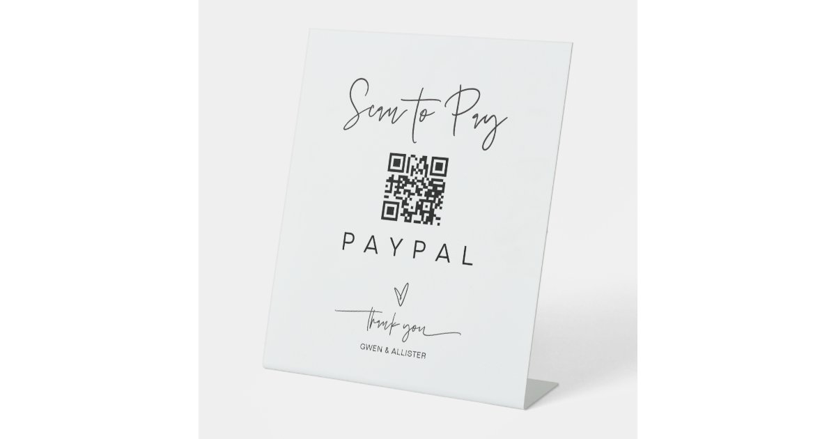 QR Code Business Scan Sign Wedding Bar Valet | Zazzle