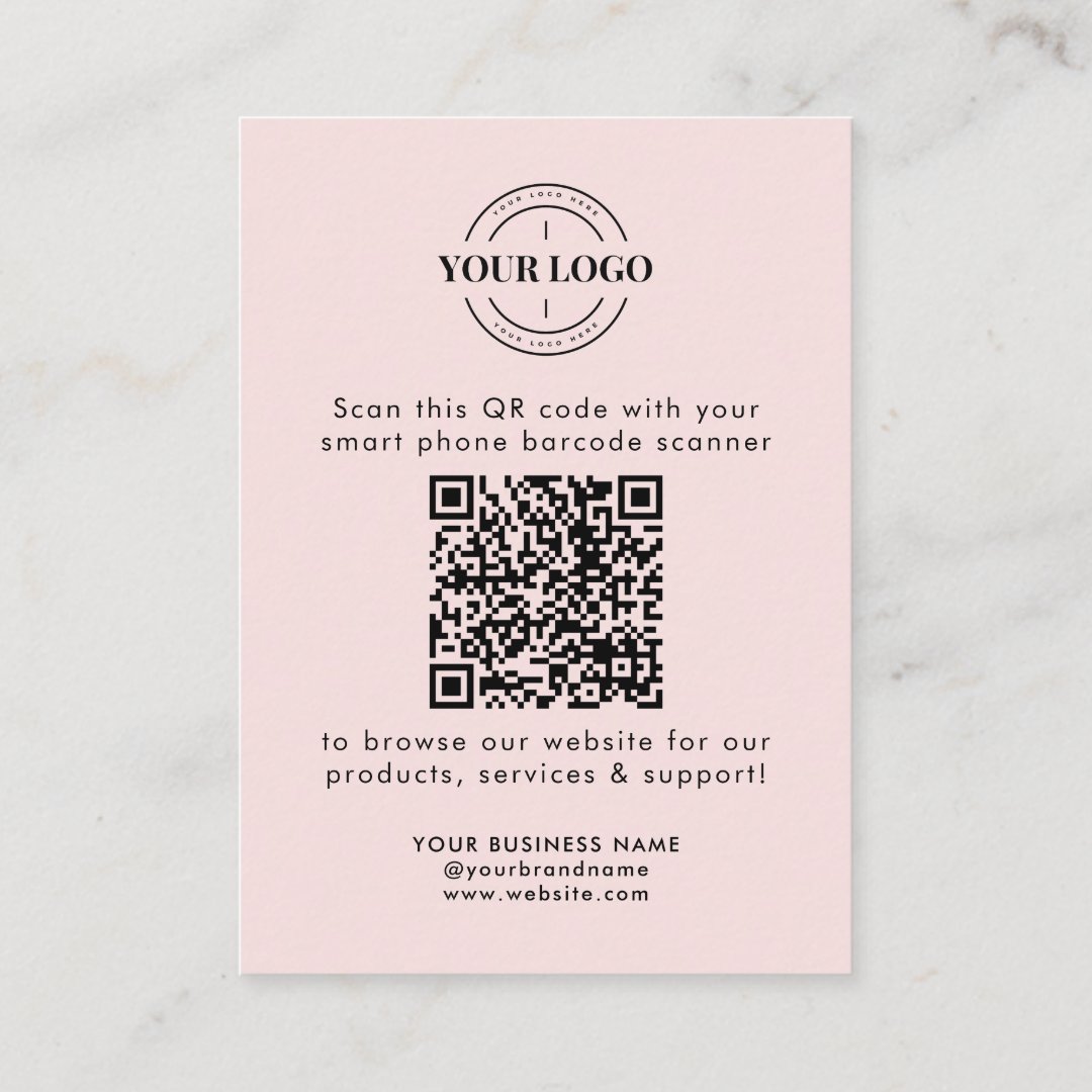 QR Code Business Website Scan Me Social Media Logo Business Card | Zazzle