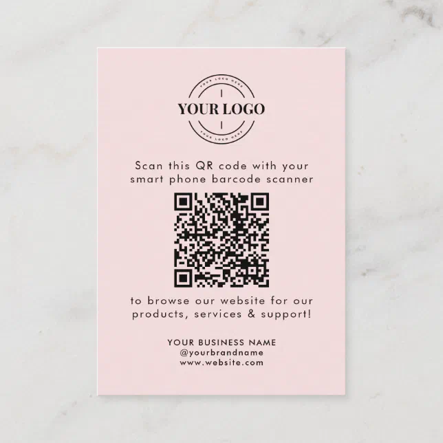 QR Code Business Website Scan Me Social Media Logo Business Card | Zazzle