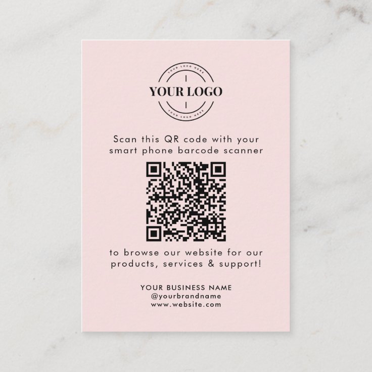 QR Code Business Website Scan Me Social Media Logo Business Card | Zazzle