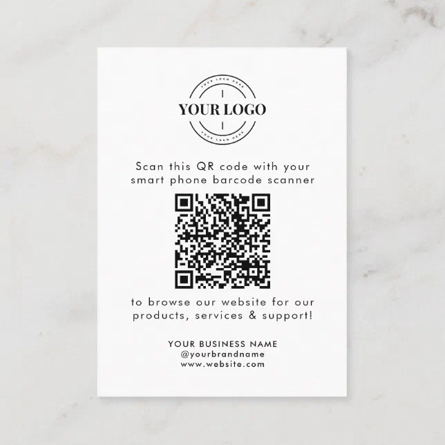QR Code Business Website Scan Me Social Media Logo Business Card | Zazzle