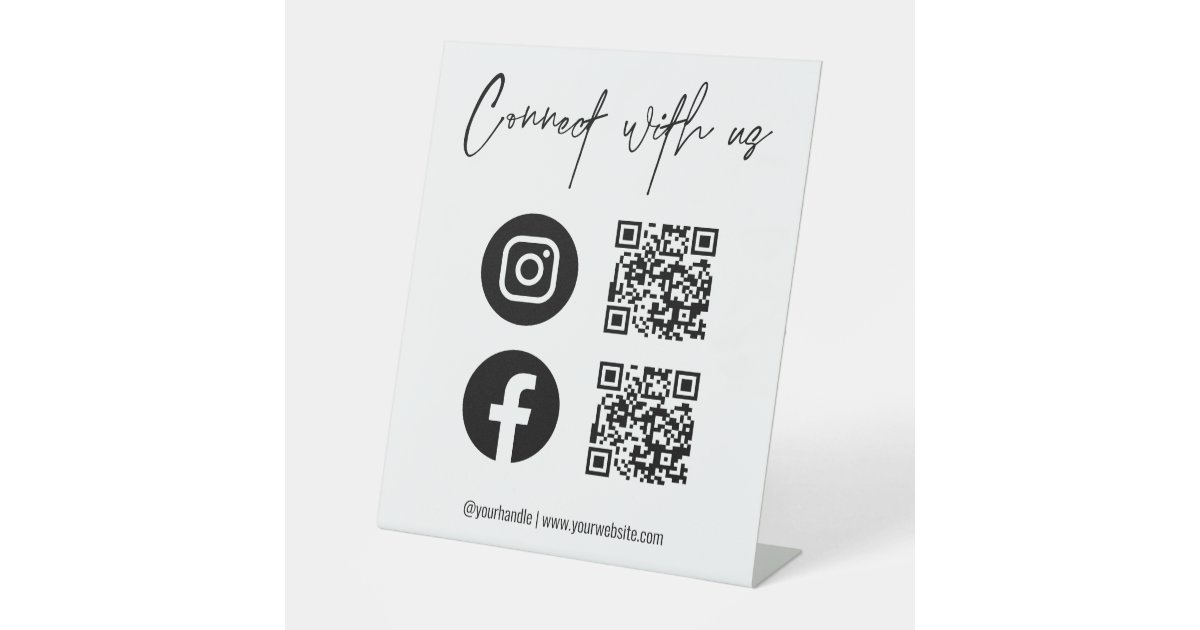 QR Code Business Website Social Media Scan Me Pedestal Sign | Zazzle