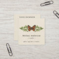 QR Code Butterfly Botanical Square Business Card | Zazzle