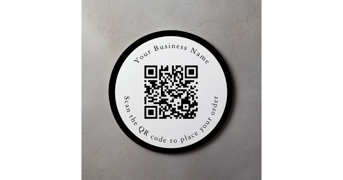 QR Code cafe/business table menu sticker | Zazzle