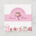 QR Code Cake Baker Polka Dot Chic Pink Square Business Card | Zazzle