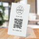 QR Code Check-In | Business Logo Contactless Pedestal Sign | Zazzle