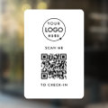 QR Code Check-In | Business Logo Contactless Window Cling | Zazzle