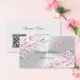 QR Code | Cherry Blossoms Pink Silver Business Card | Zazzle