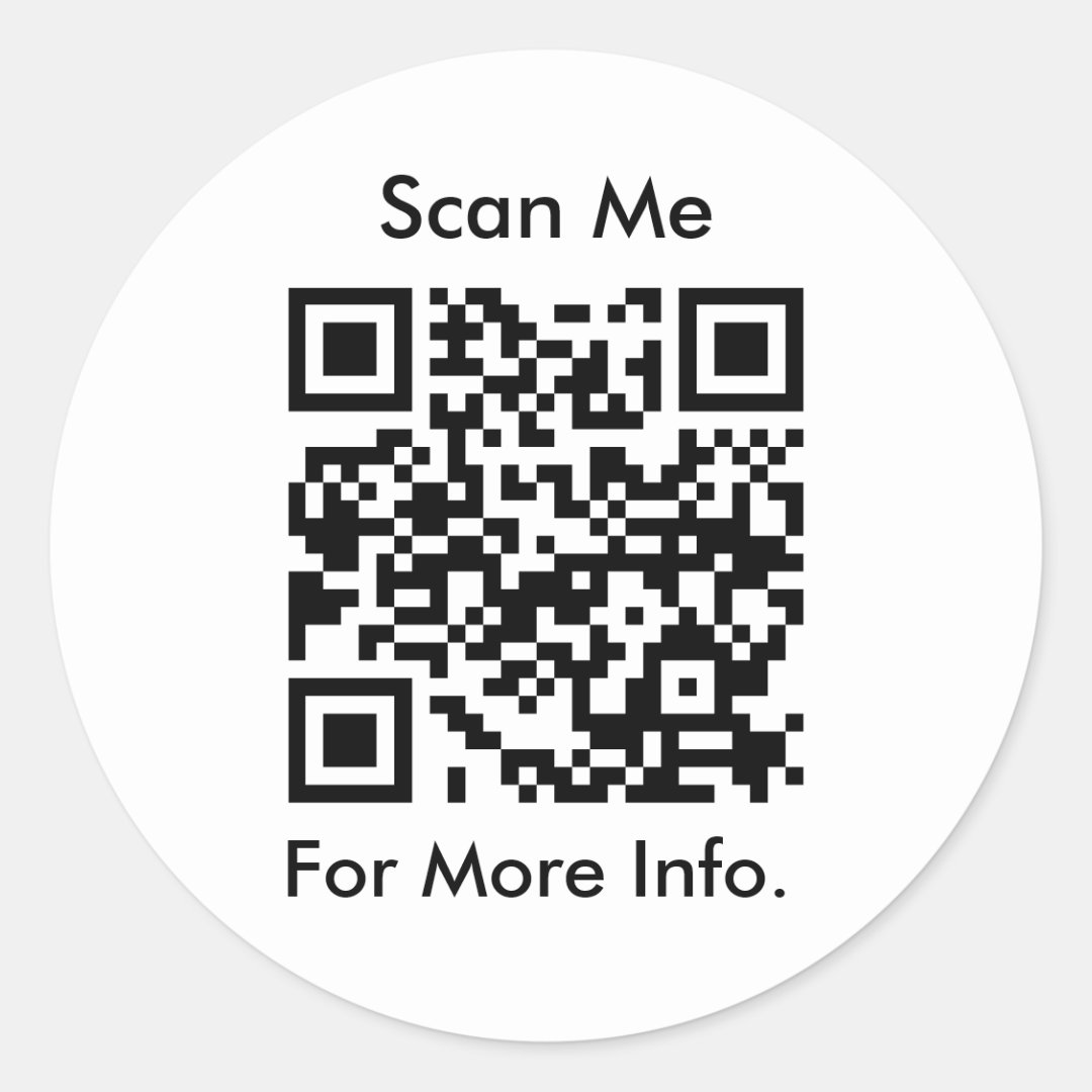QR Code Classic Round Sticker | Zazzle QR Code Classic Round Sticker | Zazzle