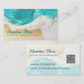 QR Code Coastal Beach Scene Travel Professional Business Card | Zazzle