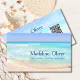QR Code Coastal Beach Scene Travel Stylish Business Card | Zazzle