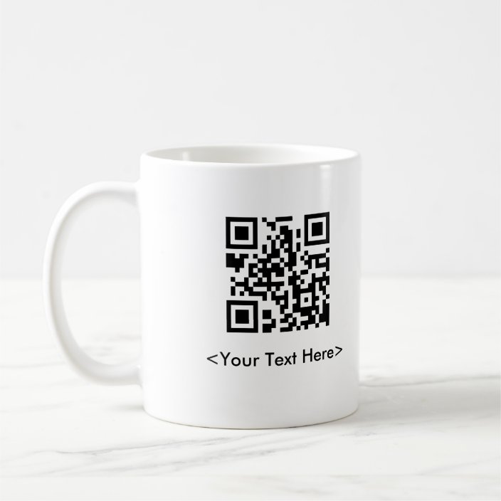 QR Code Coffee Mug With Editable Text | Zazzle.com