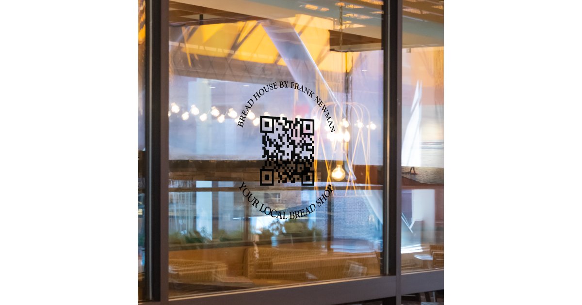 QR Code Commercial Storefront Window Cling | Zazzle