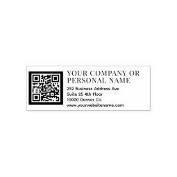 QR CODE company business name office address Self-inking Stamp | Zazzle