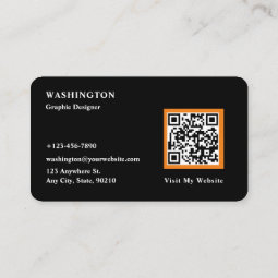 QR code & company logo modern professional Business Card | Zazzle
