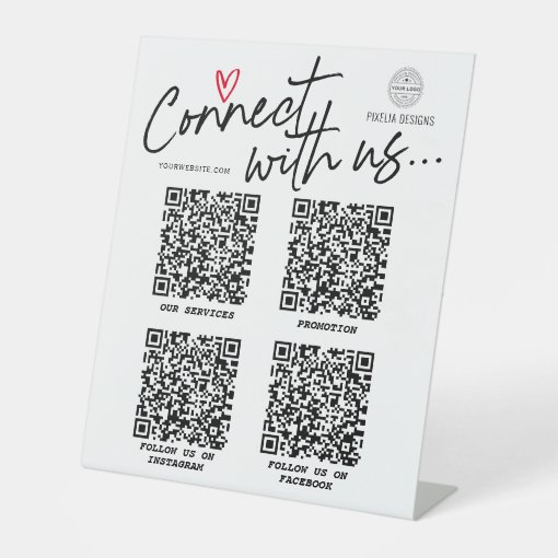 QR code Connect with us Modern Social media sign | Zazzle