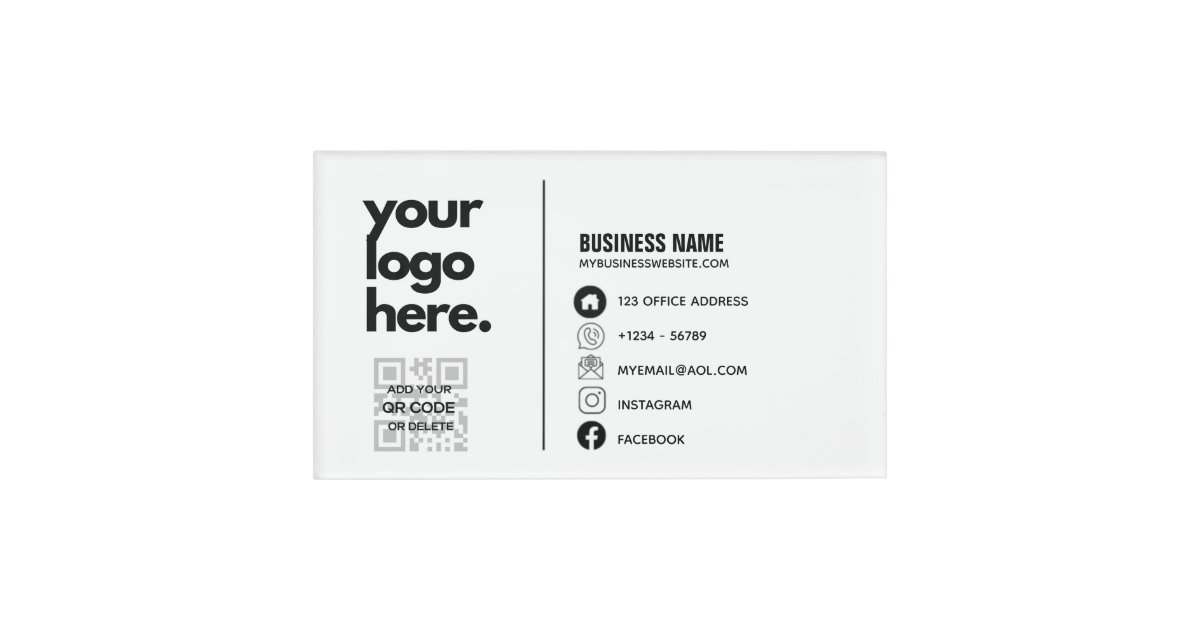 Qr Code Corporate Business Card Design Logo Name Tag | Zazzle