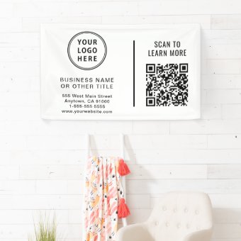 QR Code Corporate Logo Banner | Zazzle